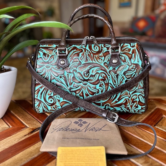 Patricia Nash | Bags | Patricia Nash Skye Satchel Tooled Turquoise Nwt ...